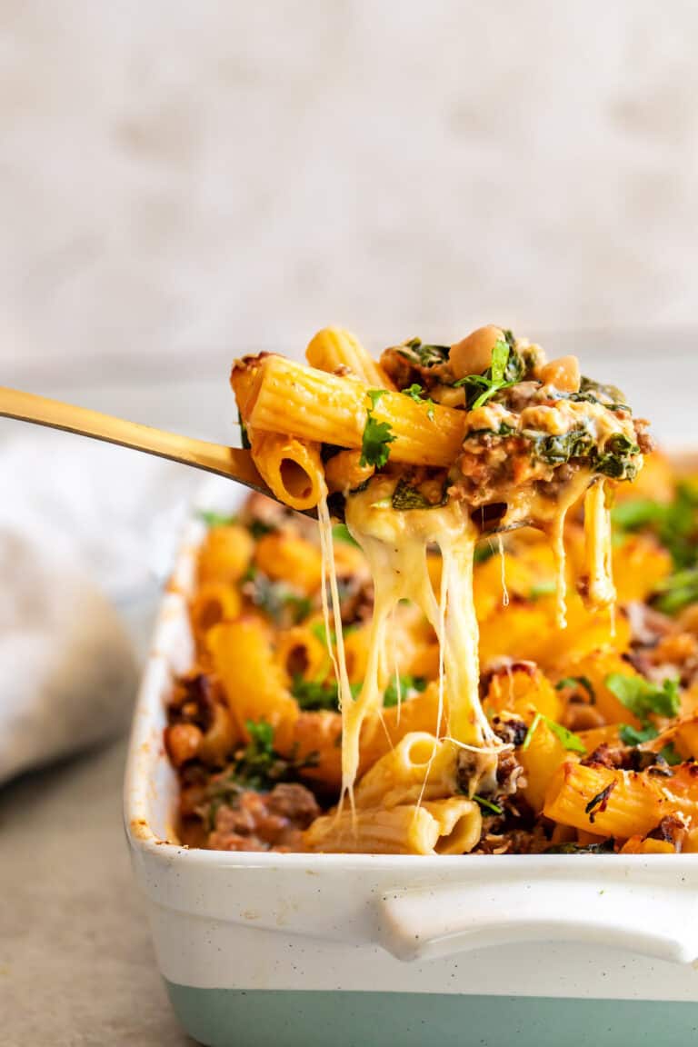 Easy Baked Rigatoni Recipe | The Best Ground Beef Pasta Casserole