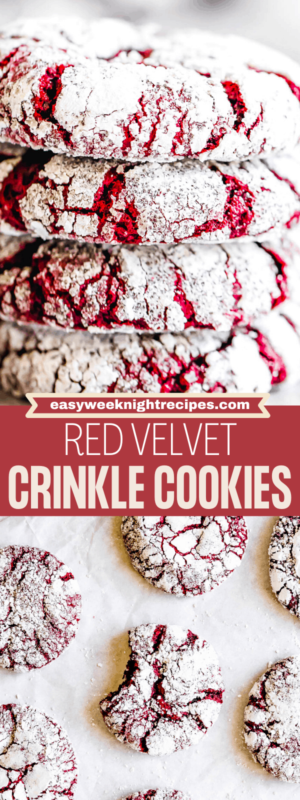 Red Velvet Crinkle Cookies | Easy Weeknight Recipes