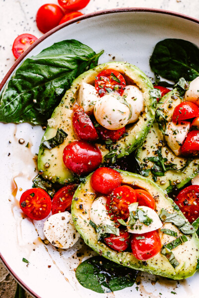 Creamy Caprese Stuffed Avocados | Easy Weeknight Recipes